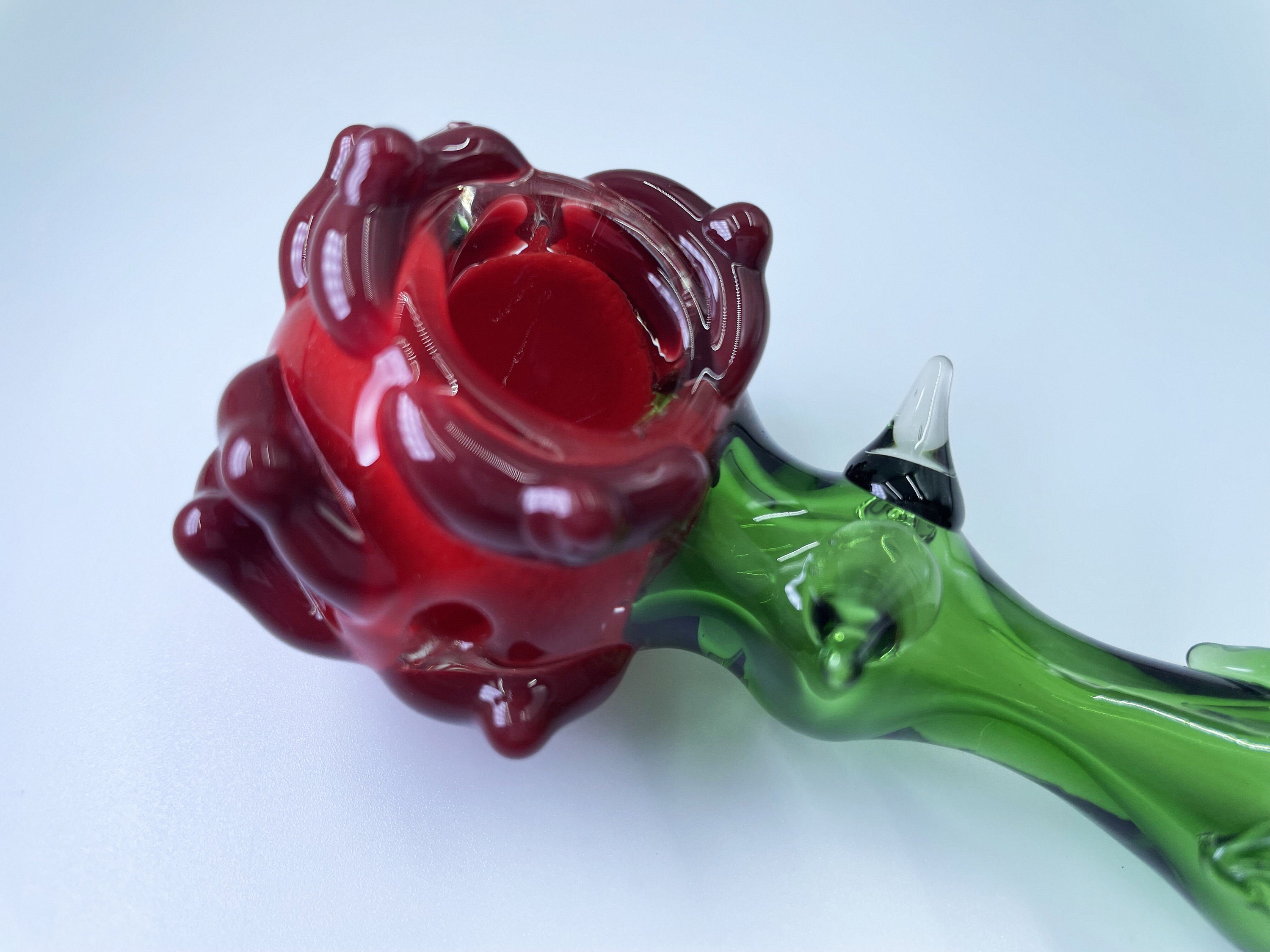 Rose Pipe Handmade Unique Girly Pink Flower Glass Pipe, Hand Blown ...