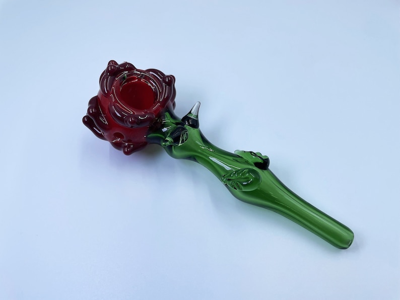 Rose Pipe Handmade Unique Girly Pink Flower Glass Pipe, Hand Blown ...