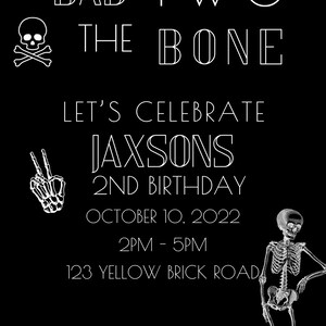 Bad Two the Bone Birthday Invitation L Instant Digital Download L ...