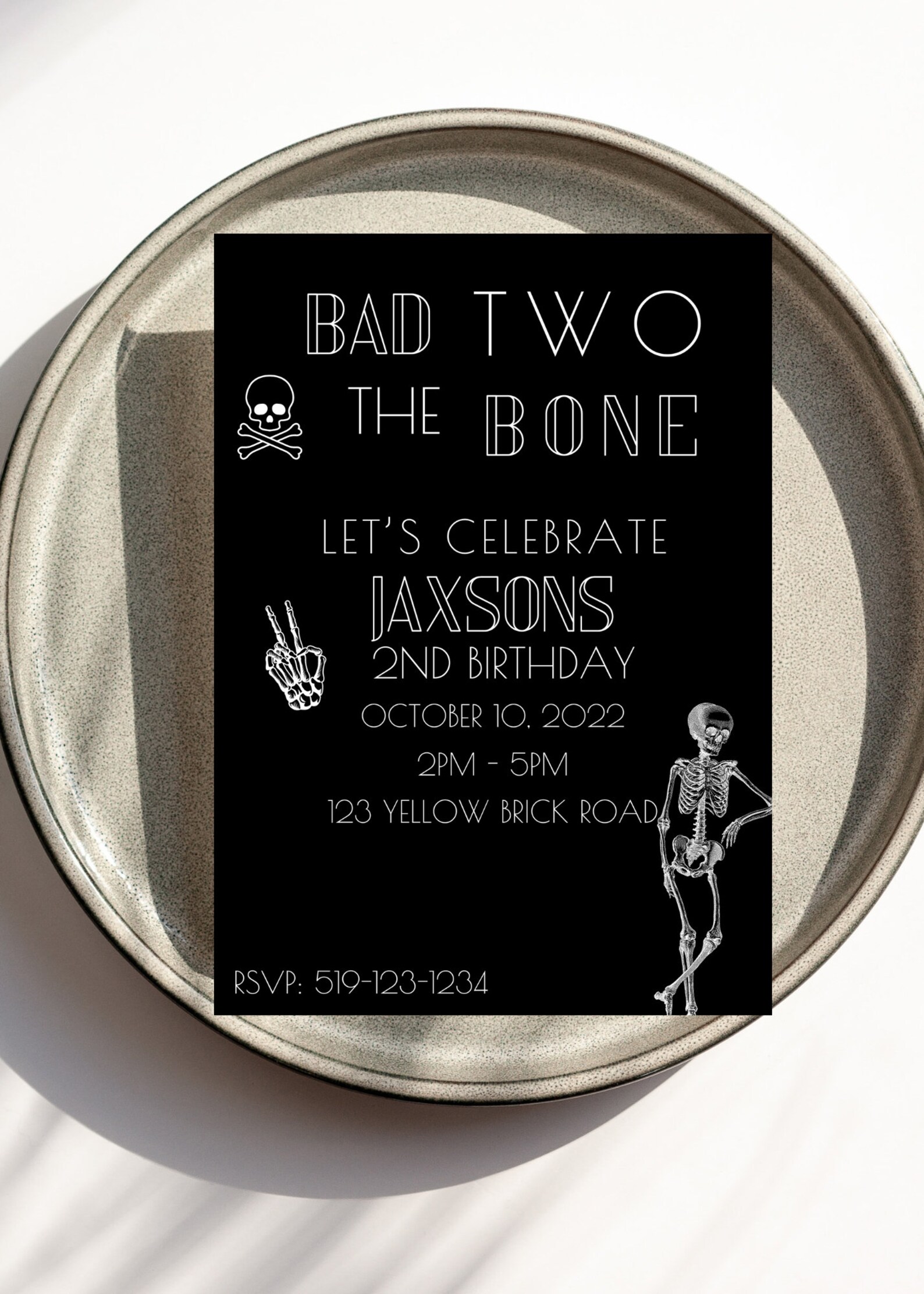 Bad Two the Bone Birthday Invitation L Instant Digital Download L ...