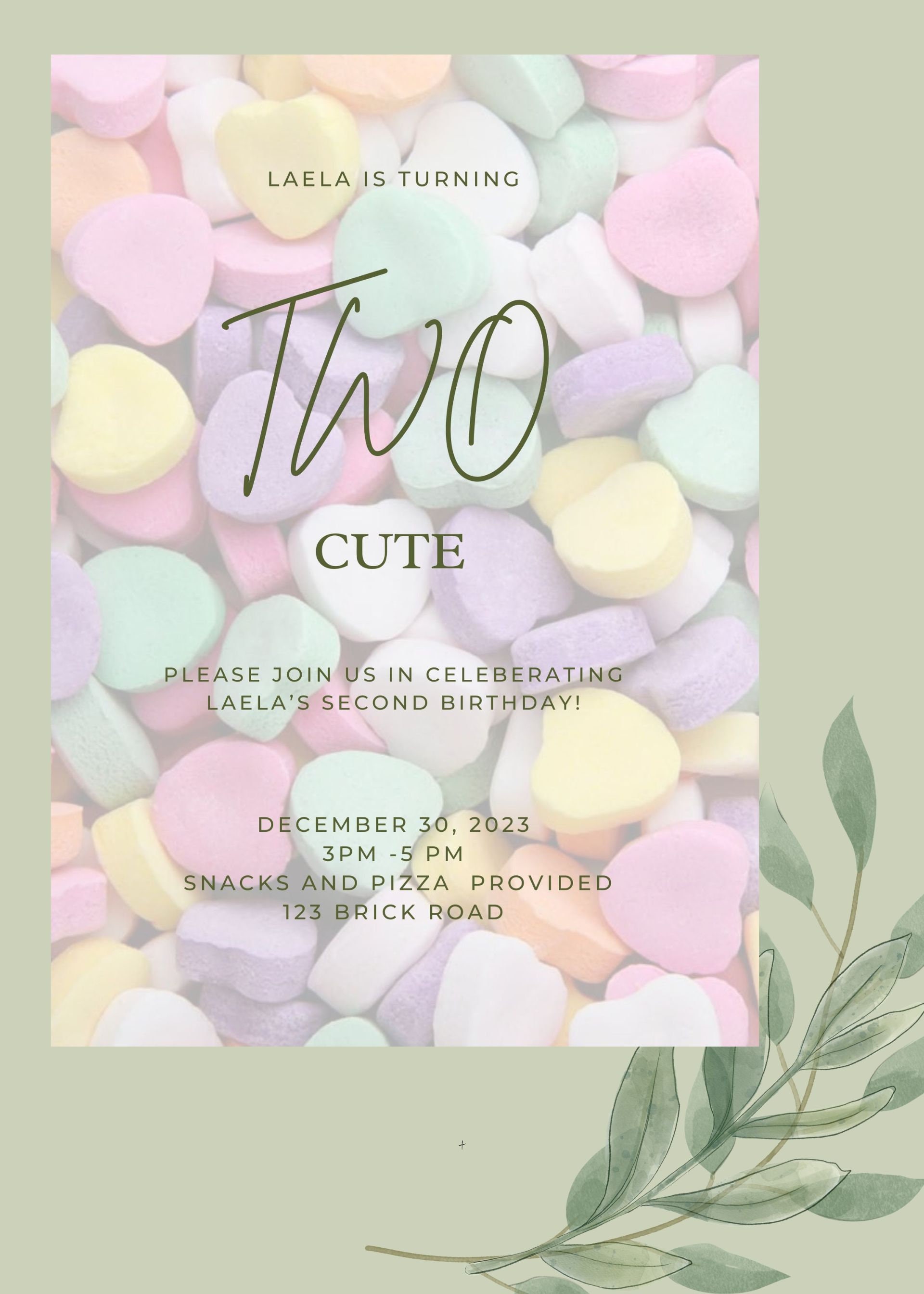 Editable Two Cute Birthday Digital Canva Invitation Template, Two Cute ...