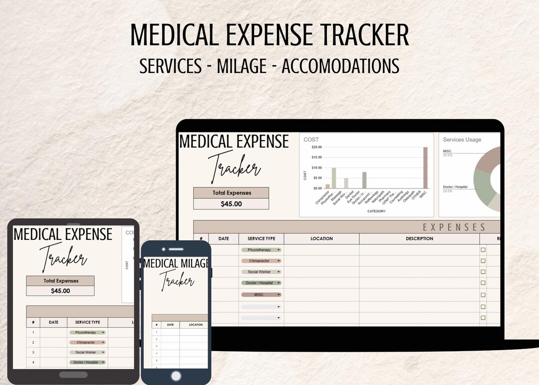 MEDICAL EXPENSE TRACKER L Income Tax L Milage Log L Accommodations L ...
