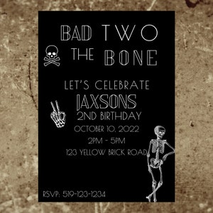 Bad Two the Bone Birthday Invitation L Instant Digital Download L ...