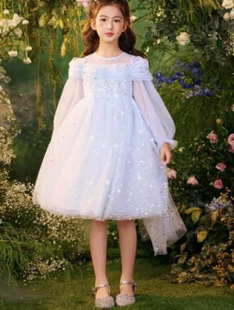 Lace Flower Girl Dress, Tulle Flower Girl Dress, Birthday Girl Dress ...