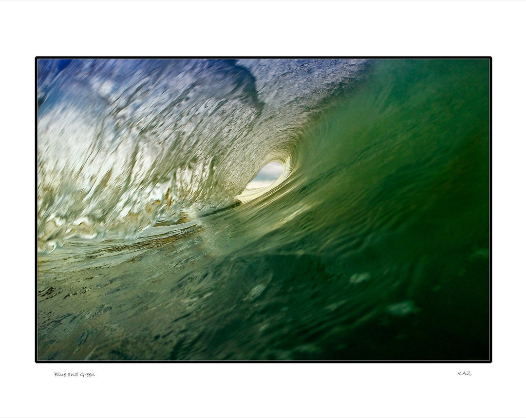 Blue and Green: Shore Break Barrel Wave - Etsy