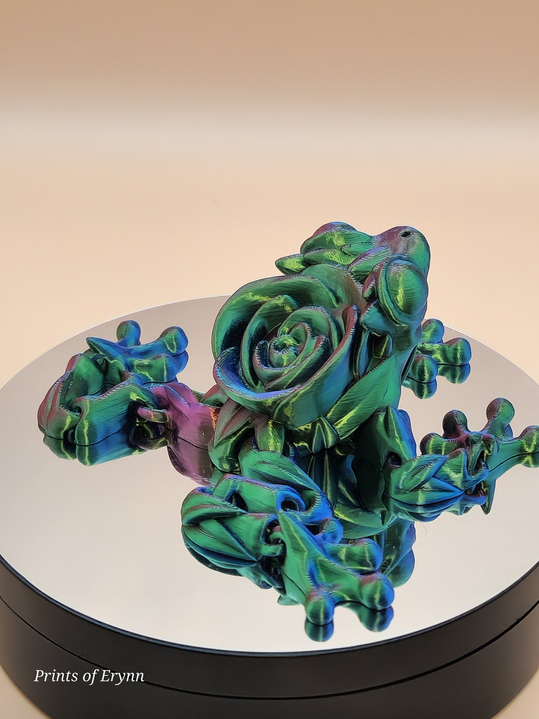 Flexible Frog Keychain Rose Back Surprise Dual/tri-color Cinderwings3d ...