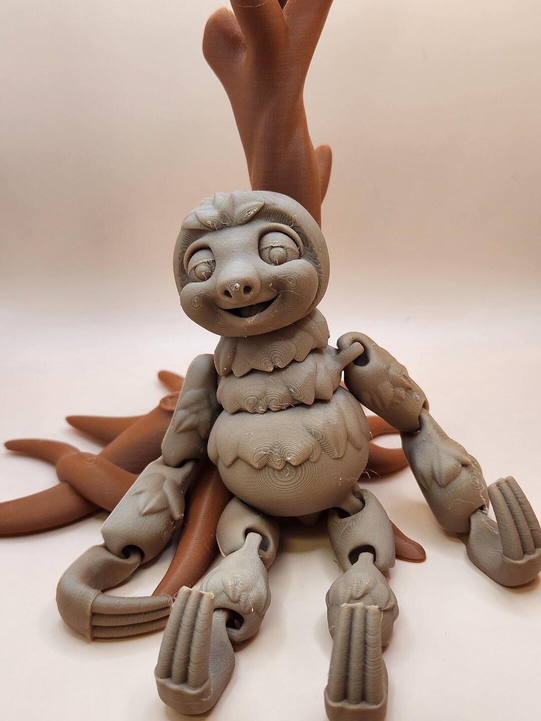 3D Printed Sloth Hanging From Tree Cute Desk Decoration Flexifactory ...