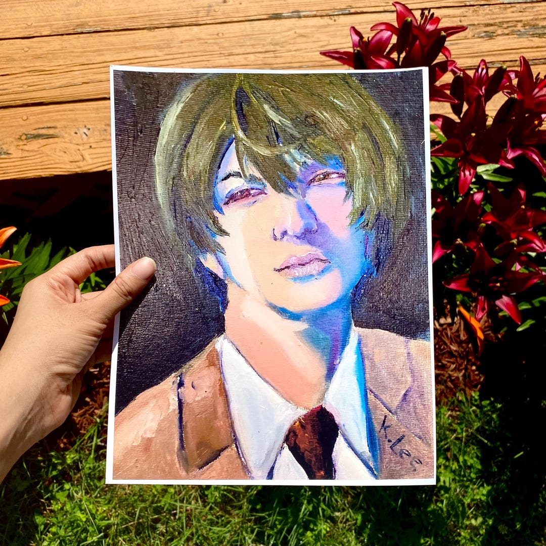 Light Yagami Death Note Art Print Glossy Version | Oil Painted Anime ...