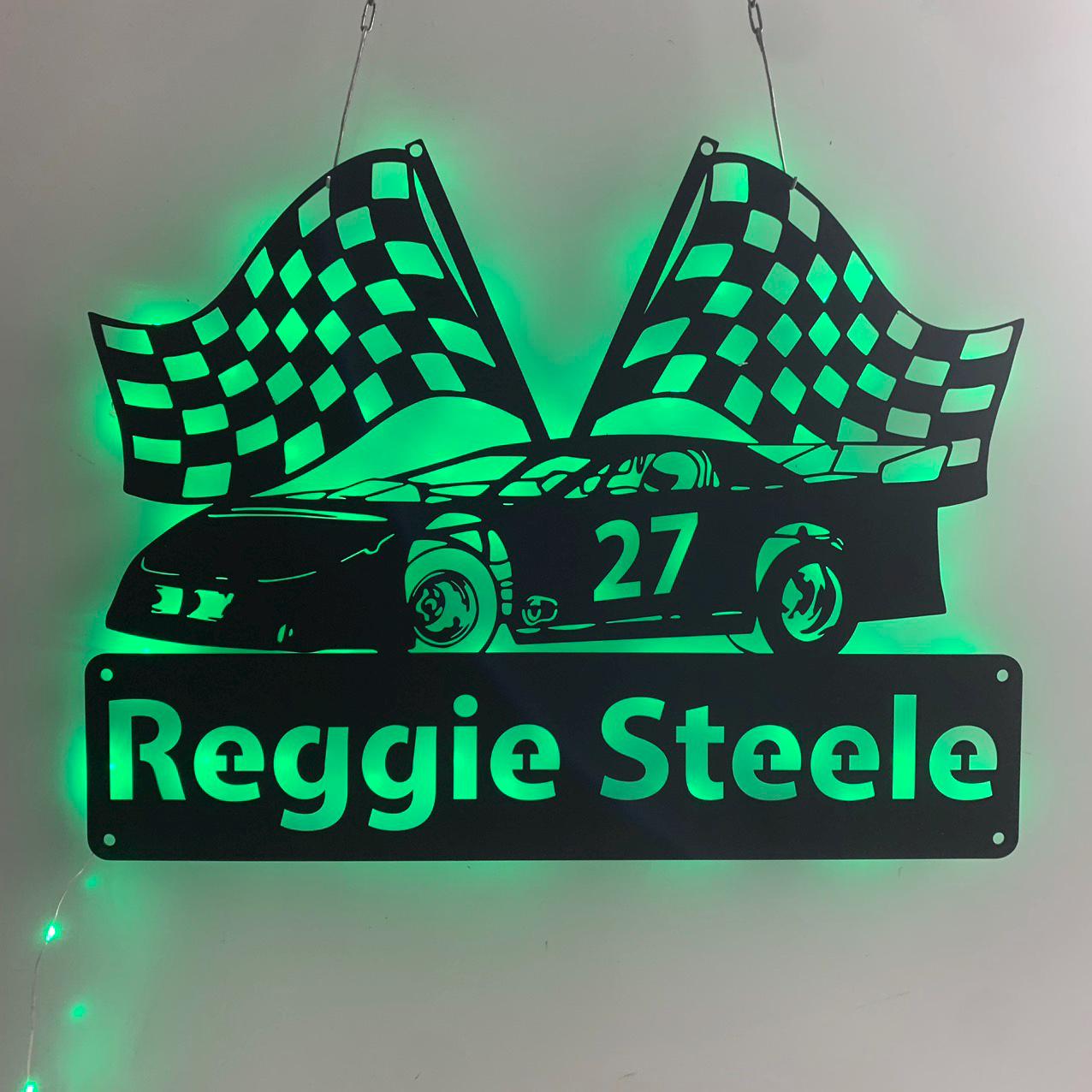Personalized Racing Car Metal Sign With LED Lights, Racing Sign, Dirt ...