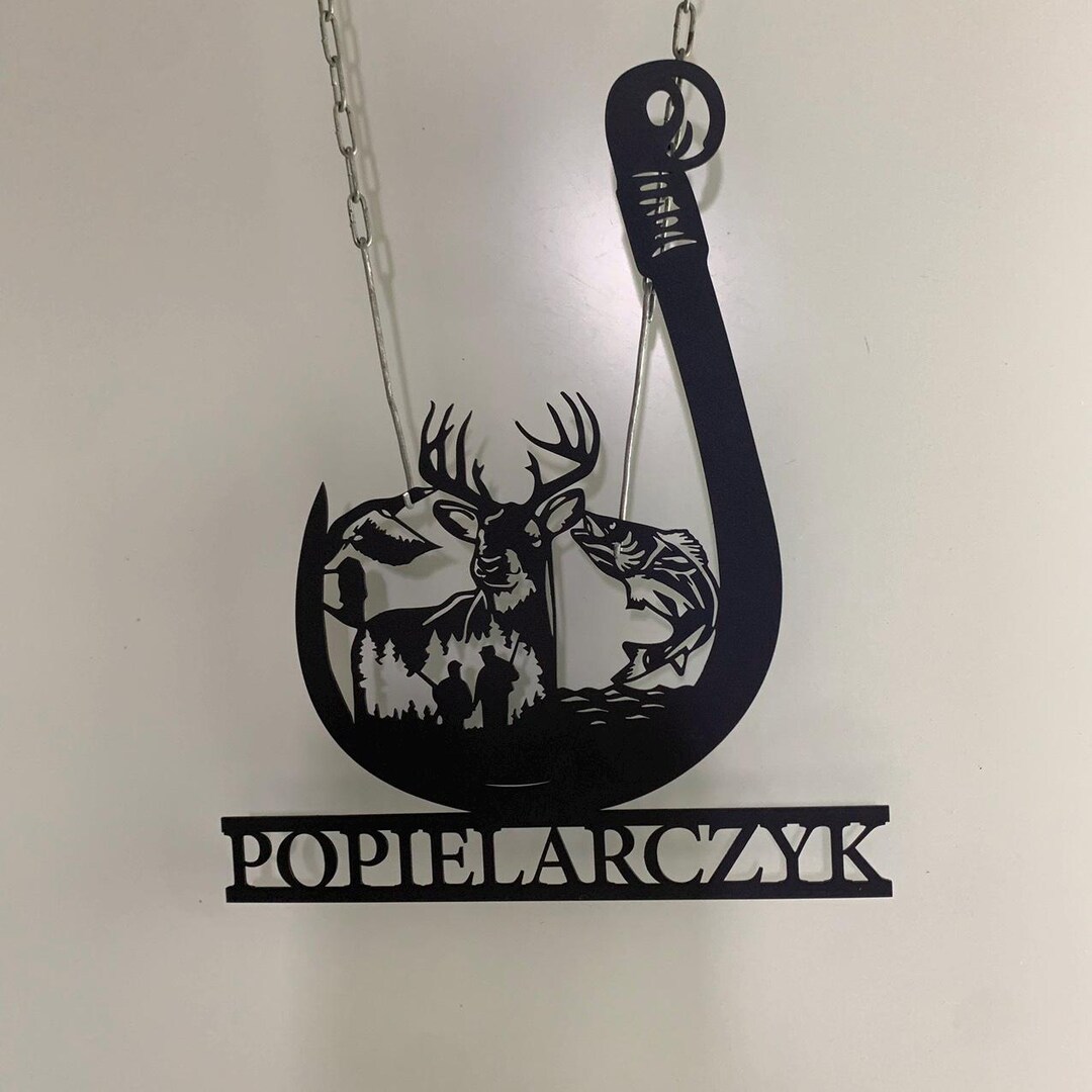 Custom Deer Hunting and Fishing Metal Wall Art, Personalized Hunter ...