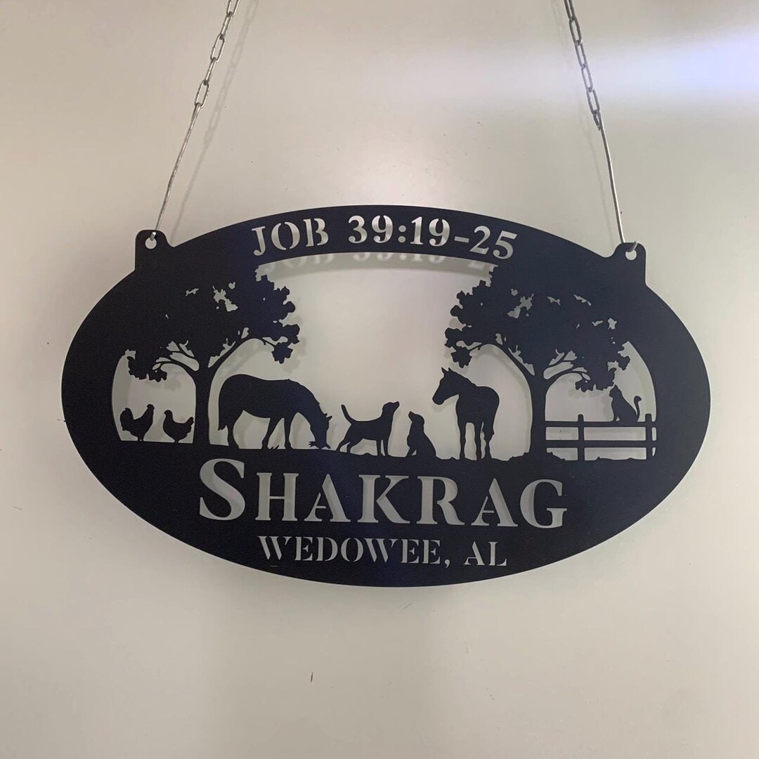 Custom Farmhouse Metal Wall Art, Personalized Farm Name Metal Sign ...