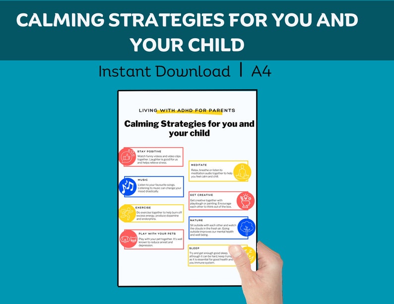 ADHD Coping Skills Poster for Kids Printable Handout Boost Executive ...