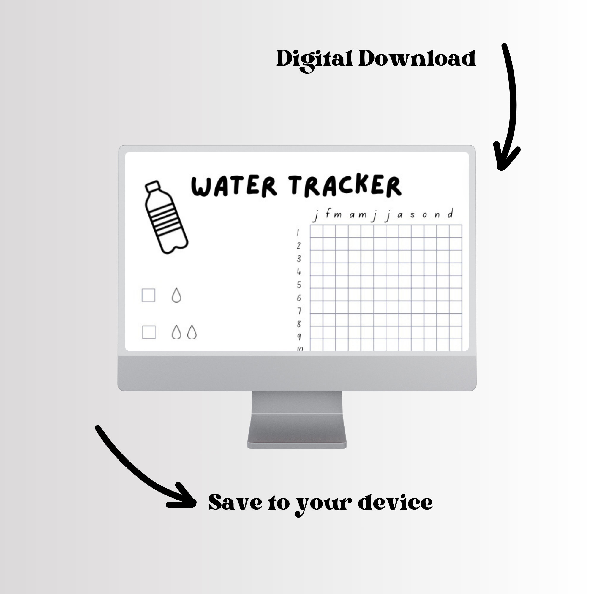 Annual Hydration Tracker Printable Water Intake Chart Health & Wellness ...