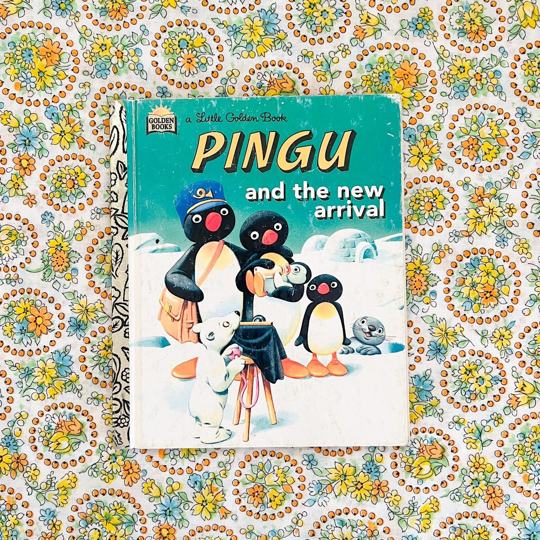 Vintage Little Golden Book Pingu and the New Arrival 1996 Golden Press ...