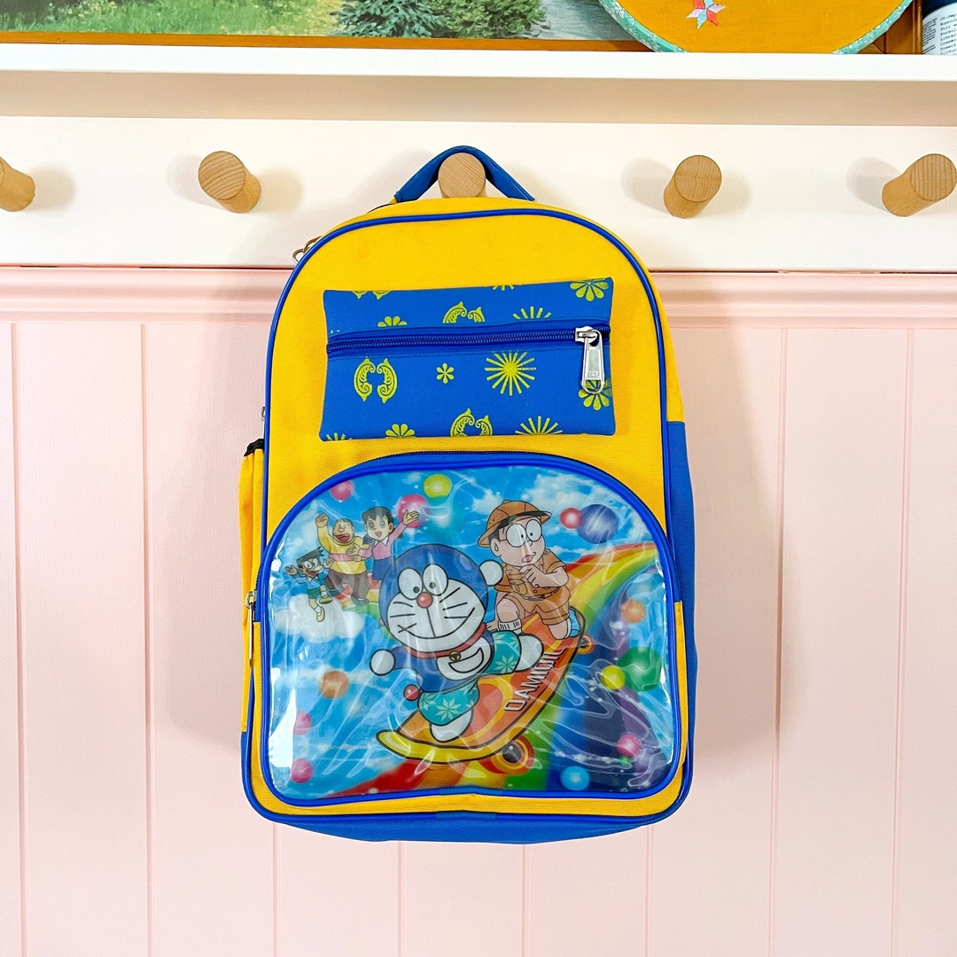 Doraemon Backpack Yellow and Blue Kids School Bag - Etsy