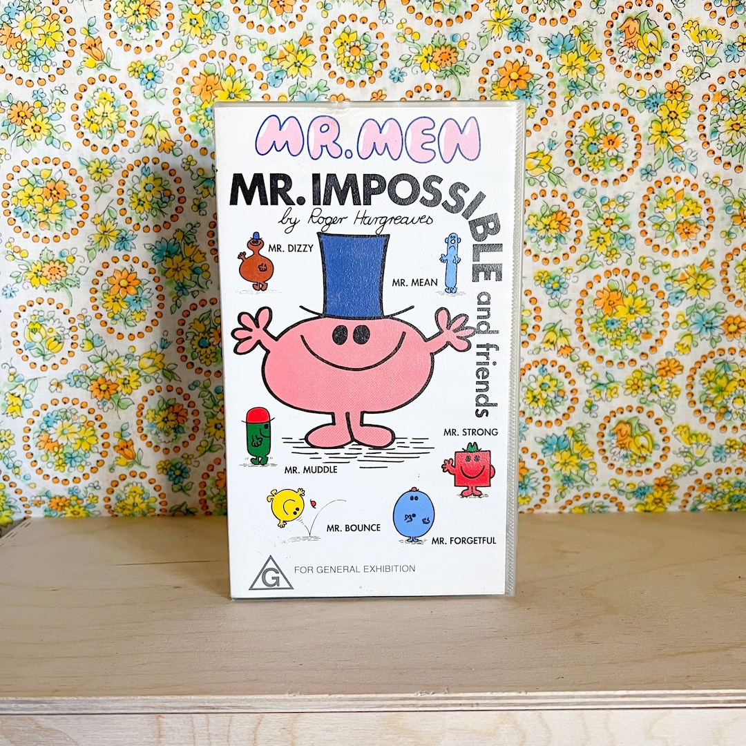 MR. MEN VHS Mr Impossible and Friends 1992 55mins, Rated G Children's Video Animation Good Pre ...