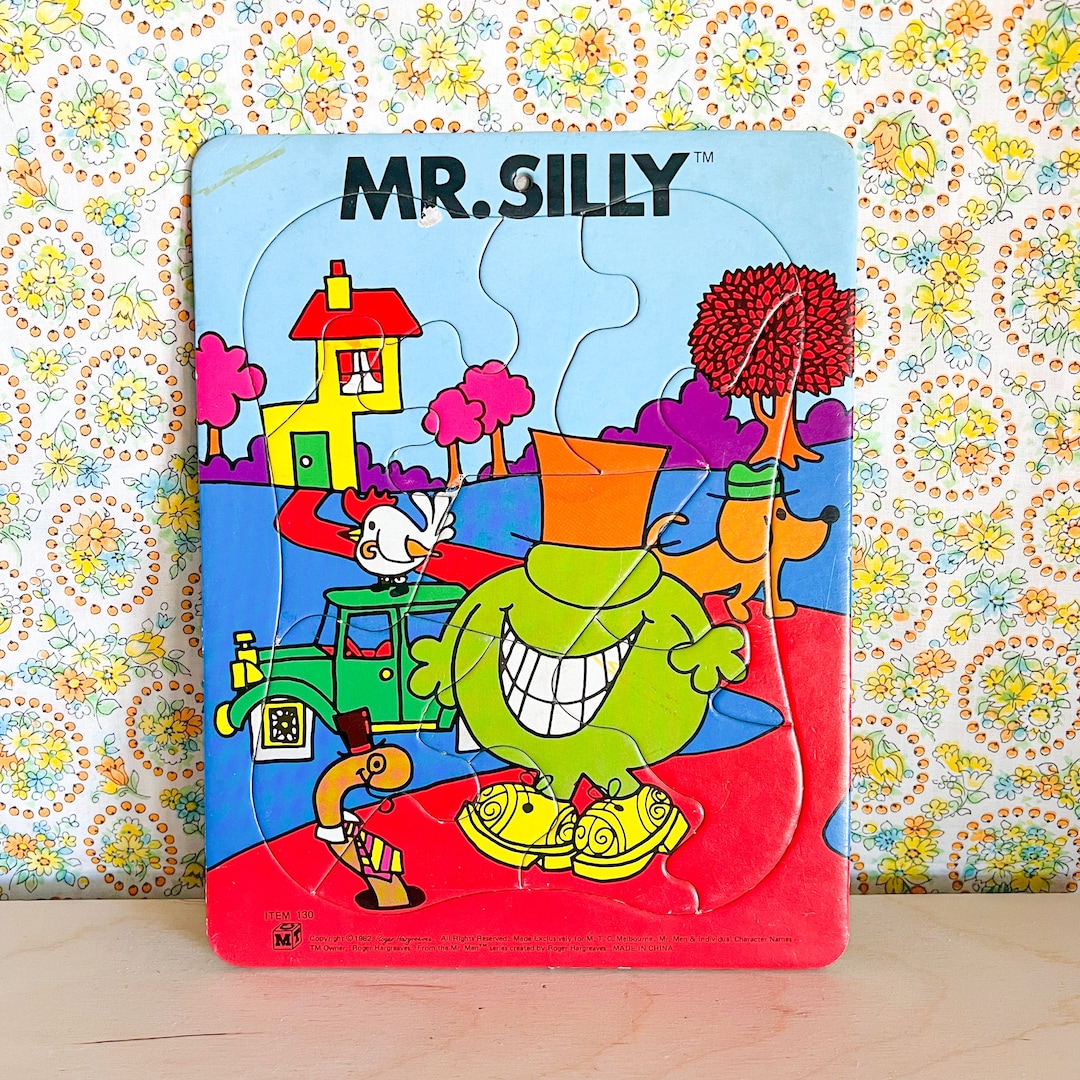 Vintage Mr Silly From Mr Men Board Puzzle - 1982 Roger Hargreaves ...