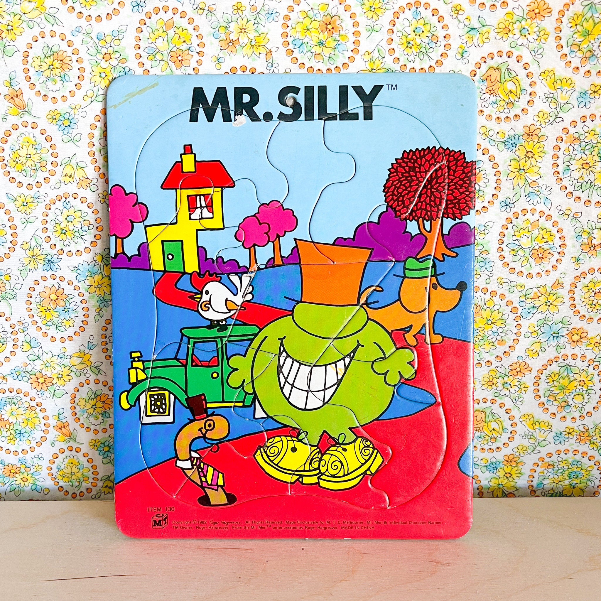 Vintage Mr Silly From Mr Men Board Puzzle 1982 Roger Hargreaves ...