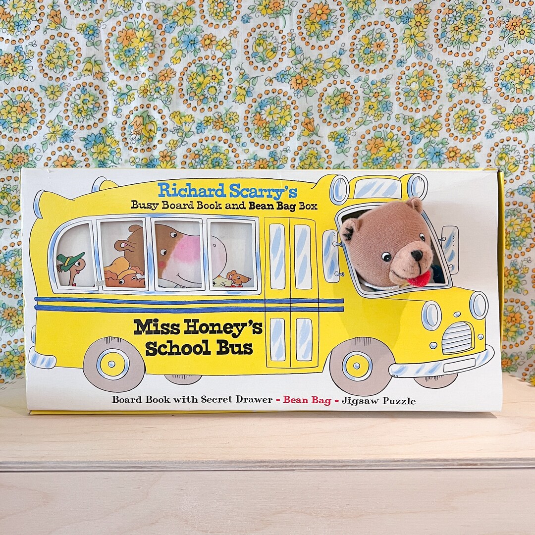 Vintage Richard Scarry's Busy Board Book and Bean Bag Toy With Puzzle ...