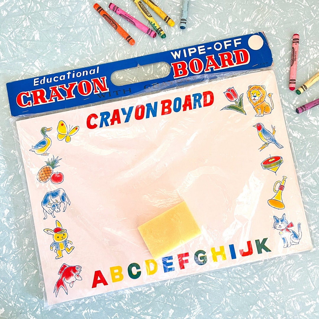 Wipe-off Crayon Board for Children Vintage Educational Toy, Double ...