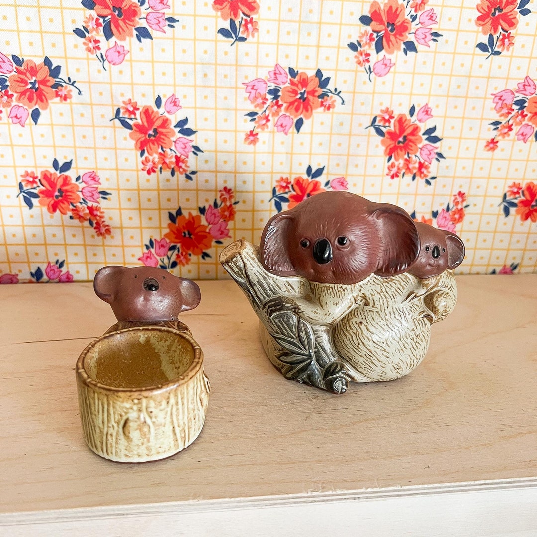 Vintage Gempo Pottery Koala Egg Cup and Toast Rack - Cute Breakfast ...