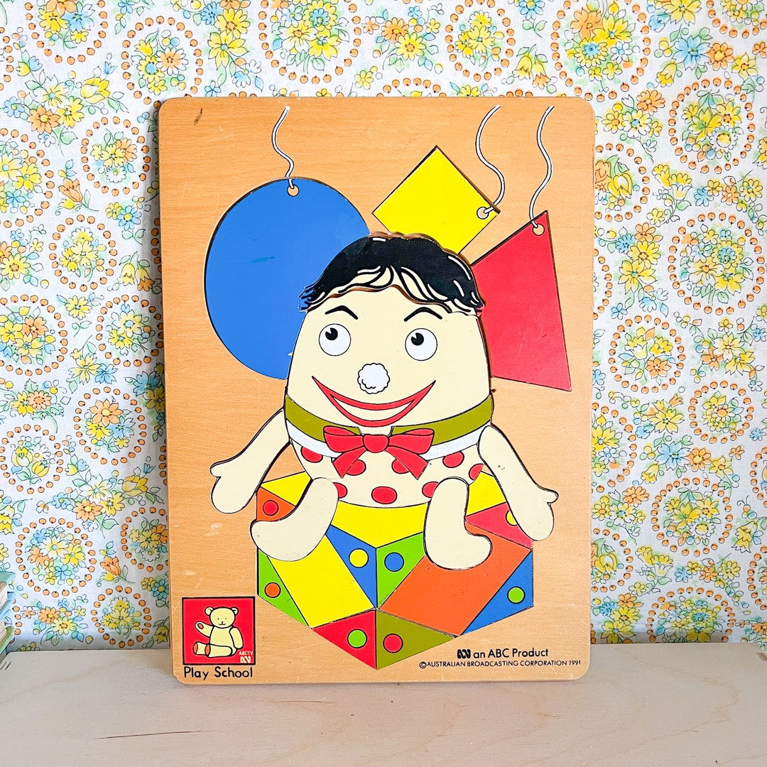 Vintage Humpty Dumpty Play School Puzzle 1991 Wooden Toy ABC Network ...