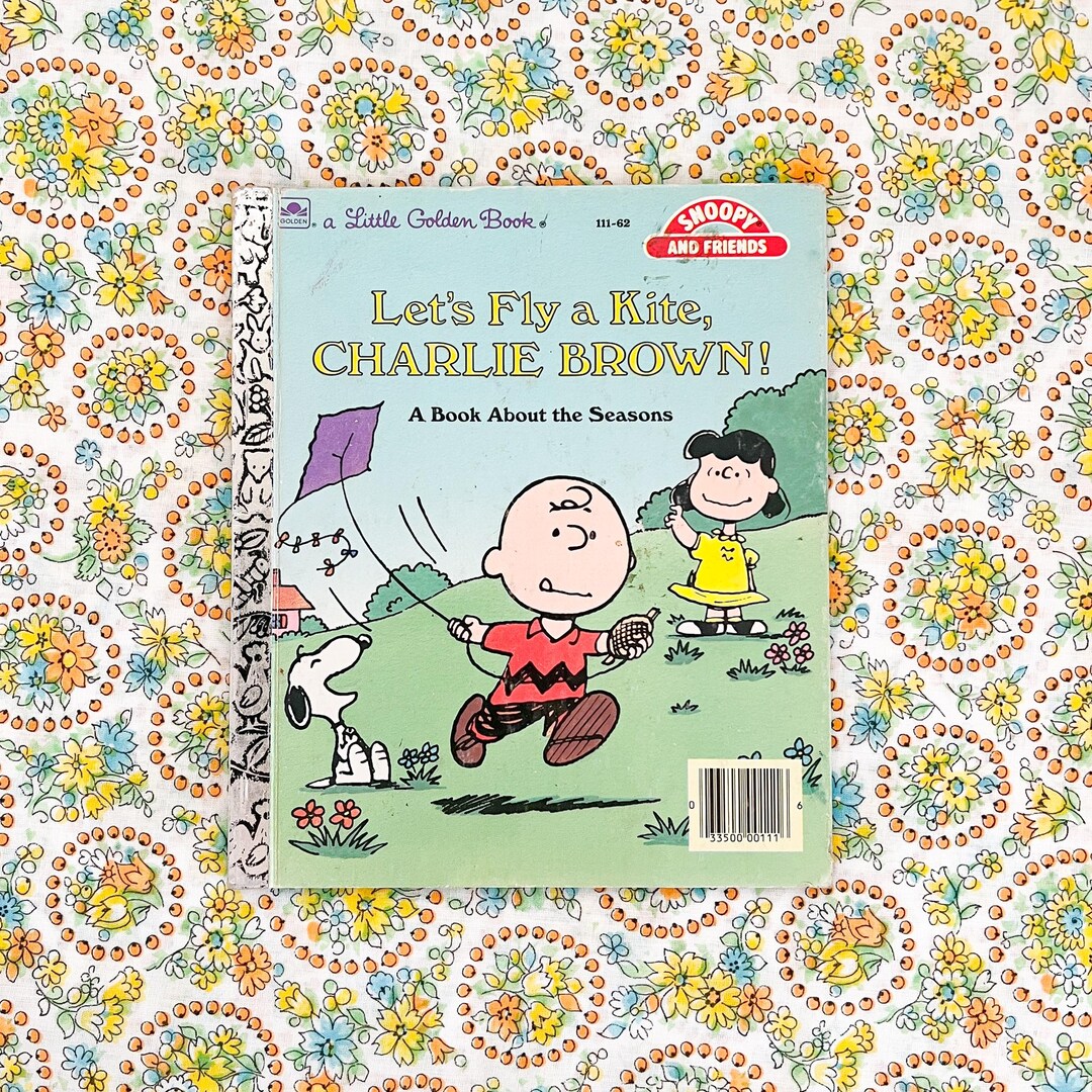 Vintage Little Golden Book Let's Fly a Kite, Charlie Brown Snoopy 1987 ...
