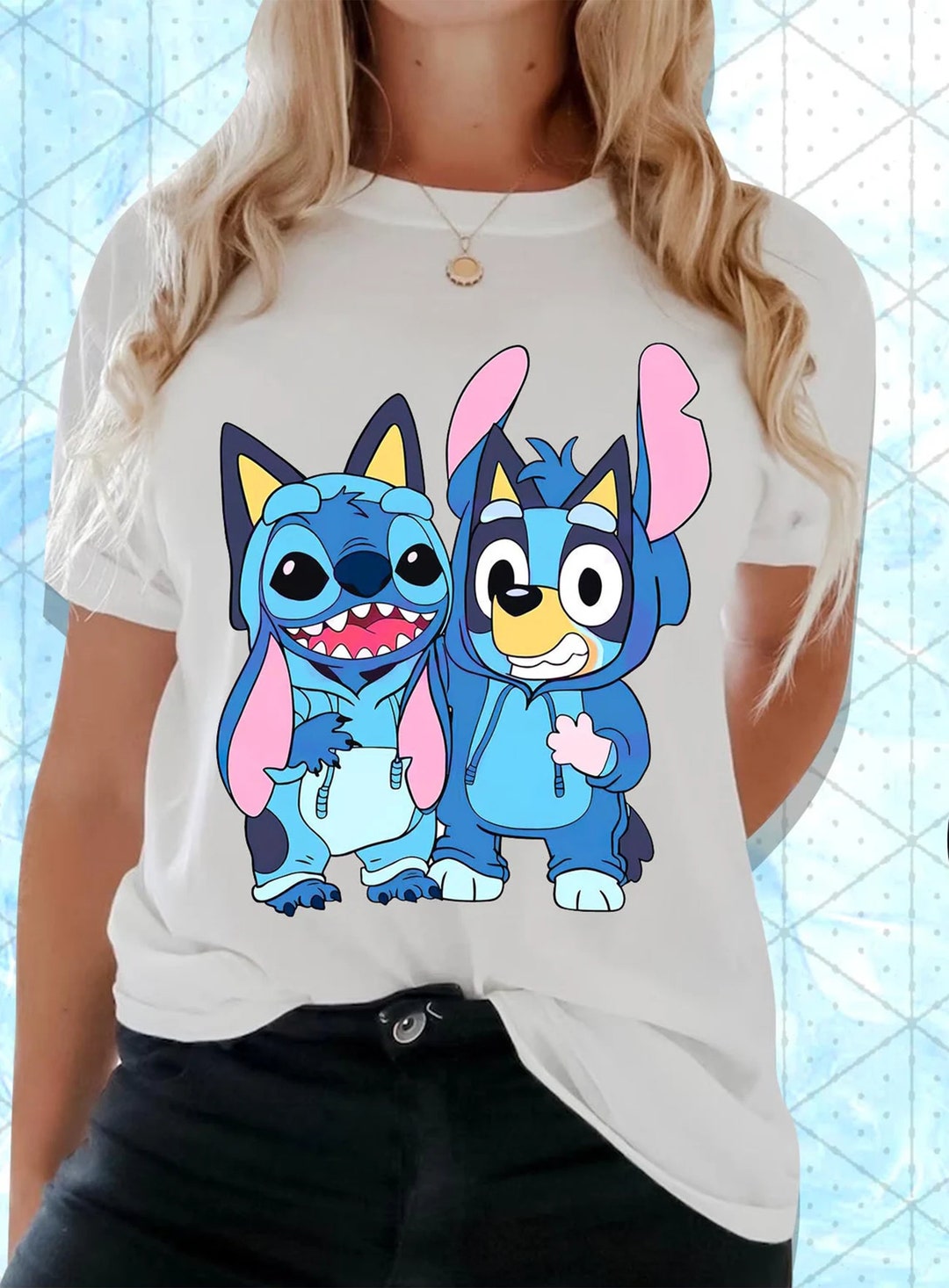 Stich Bluey Matching Shirt, Stitch Bluey Cosplay Shirt, Disneyworld ...