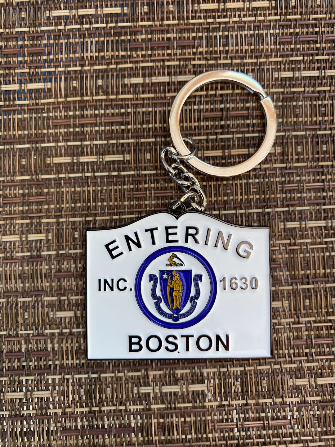 Entering BOSTON - Metal Keychain - Etsy