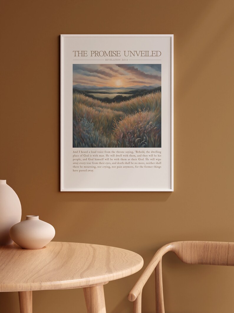Revelation 21:3-4 Printable Wall Art, the Promise Unveiled Vintage Wall ...