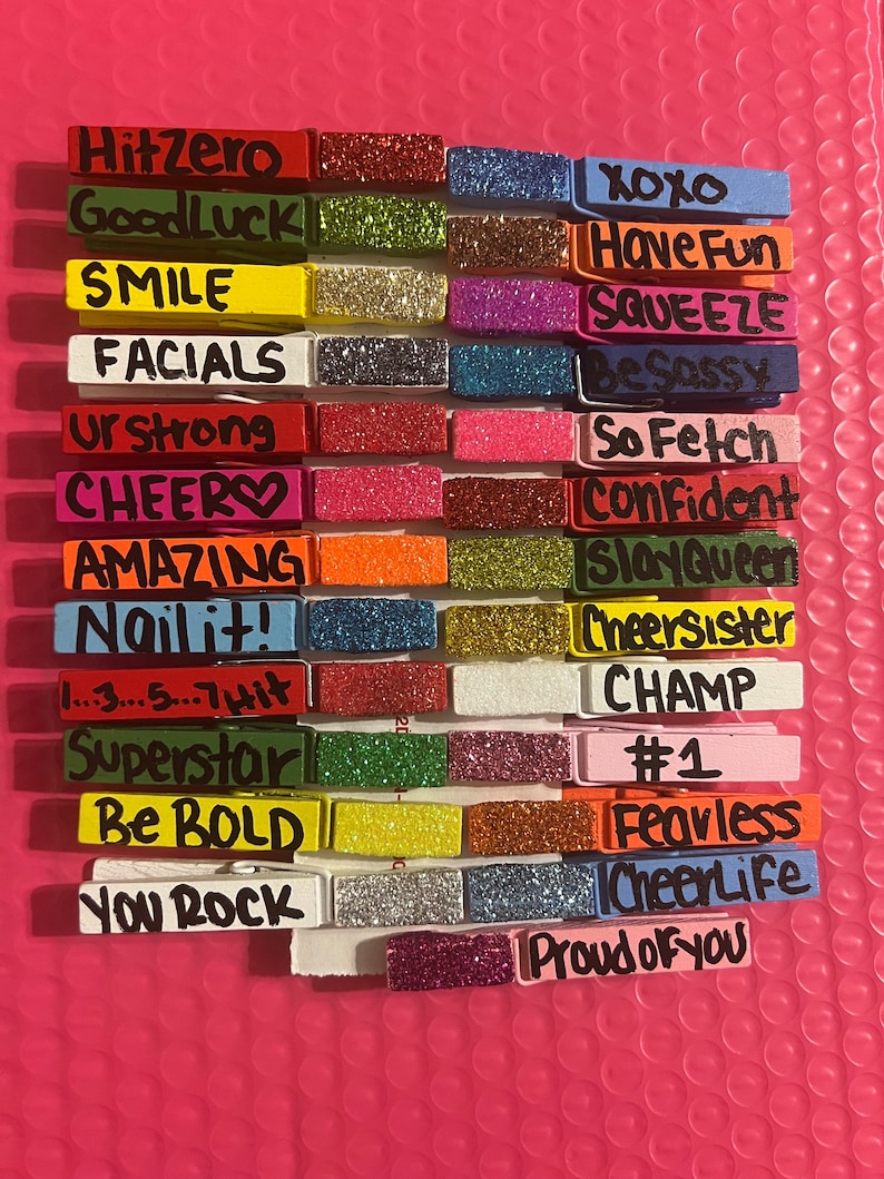 Glittered Cheer Pins - Etsy