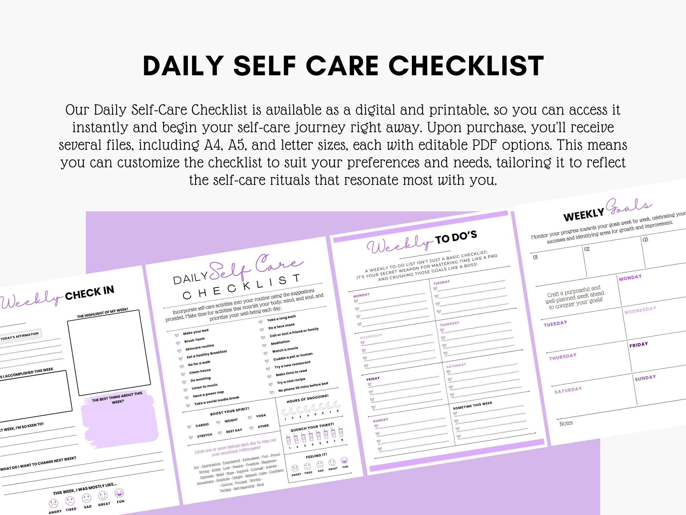 Editable Daily Checklist | Instant Download | Printable PDF ...