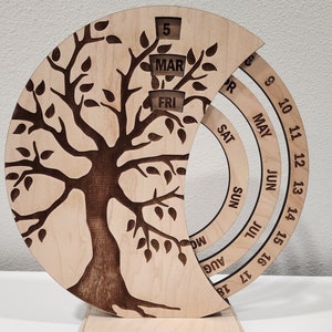 Tree Forever Calendar, Perpetual Calendar, Any Year Wooden Calendar - Etsy
