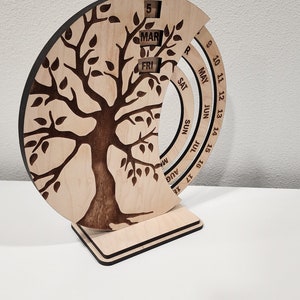 Tree Perpetual Calendar: Laser Engraved Birch Wood - Etsy