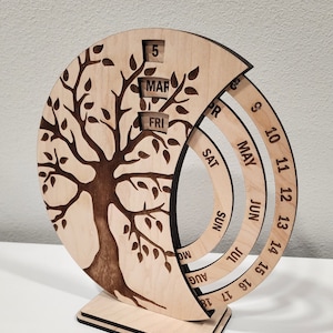 Tree Forever Calendar, Perpetual Calendar, Any Year Wooden Calendar - Etsy