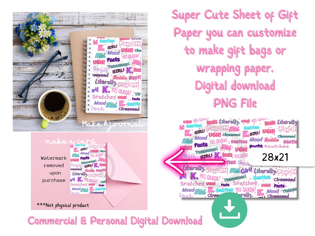 Girl Slang Project Paper, Girl Words, Girl Slang, Digital Download - Etsy