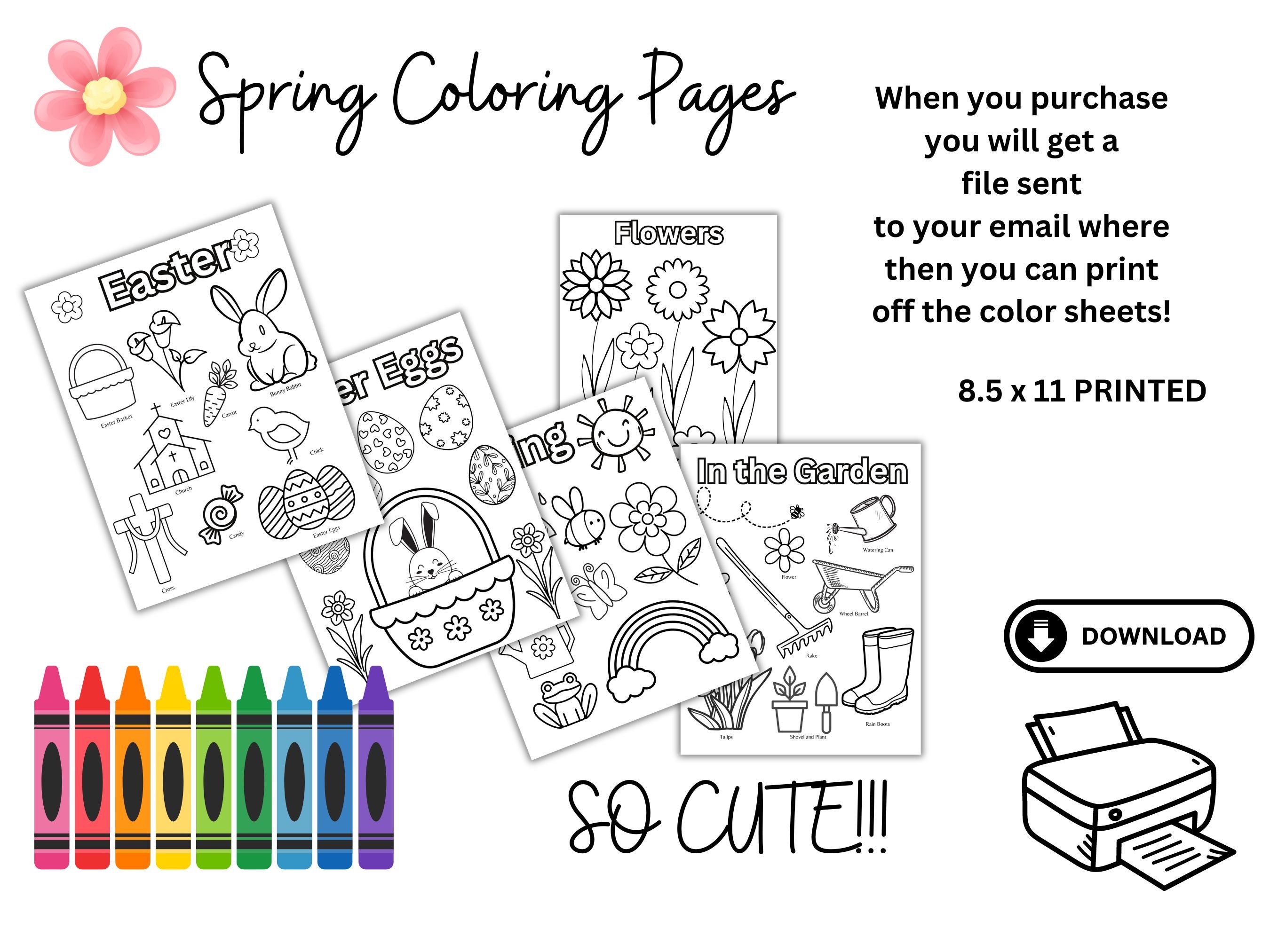 Easter Coloring Pages, Spring Coloring Pages, Kids Coloring Pages for ...