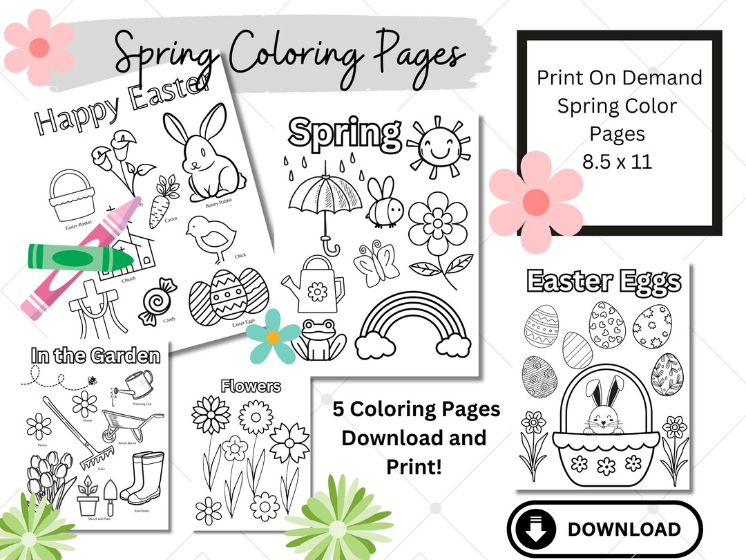 Easter Coloring Pages, Spring Coloring Pages, Kids Coloring Pages for ...