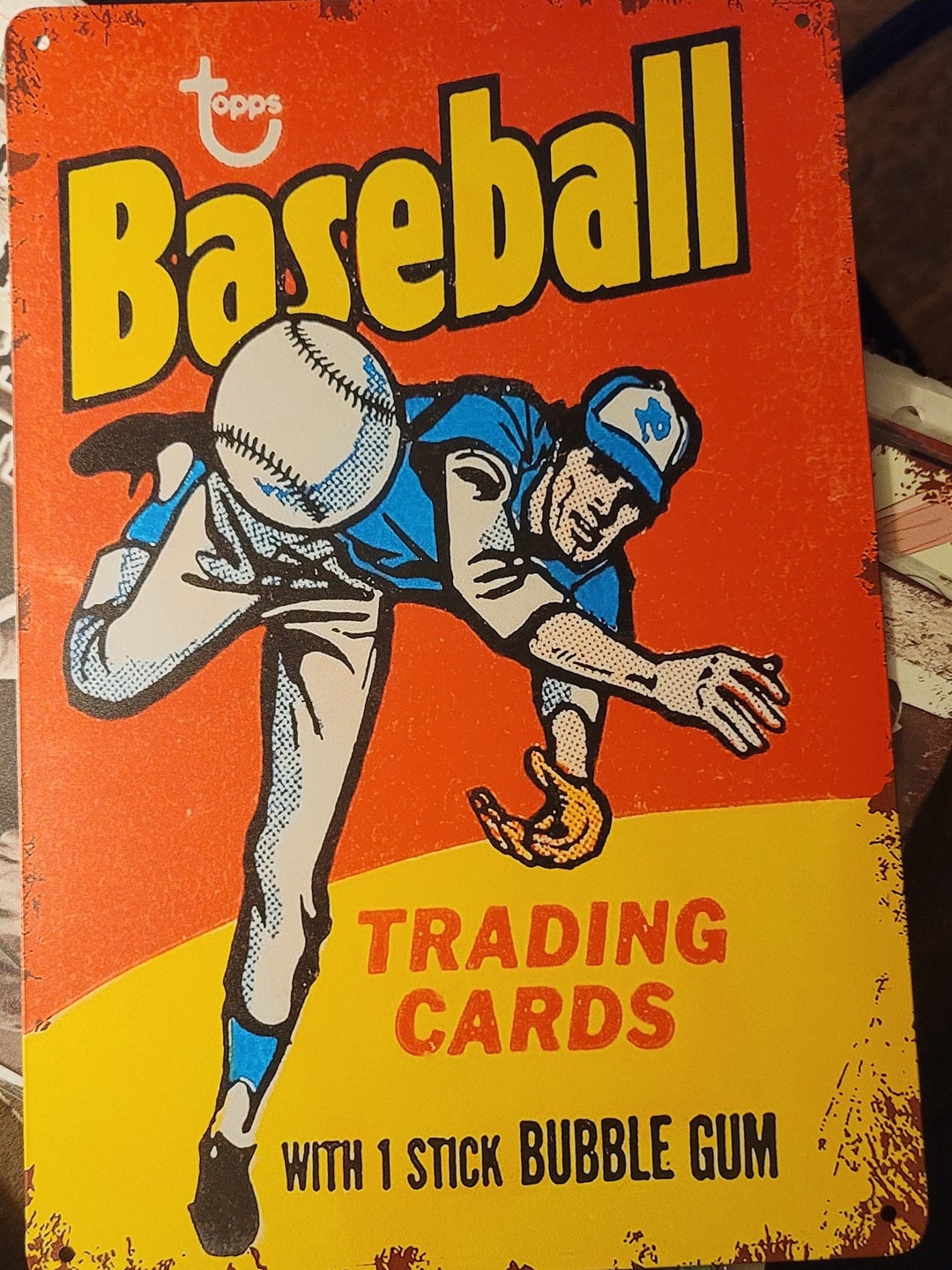 12 X 8 Topps Baseball Metal Sign - Etsy