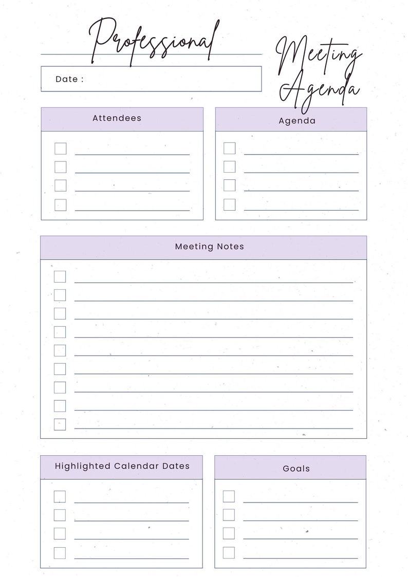 Planner, To-do List, Meeting Notes, Guide - Etsy
