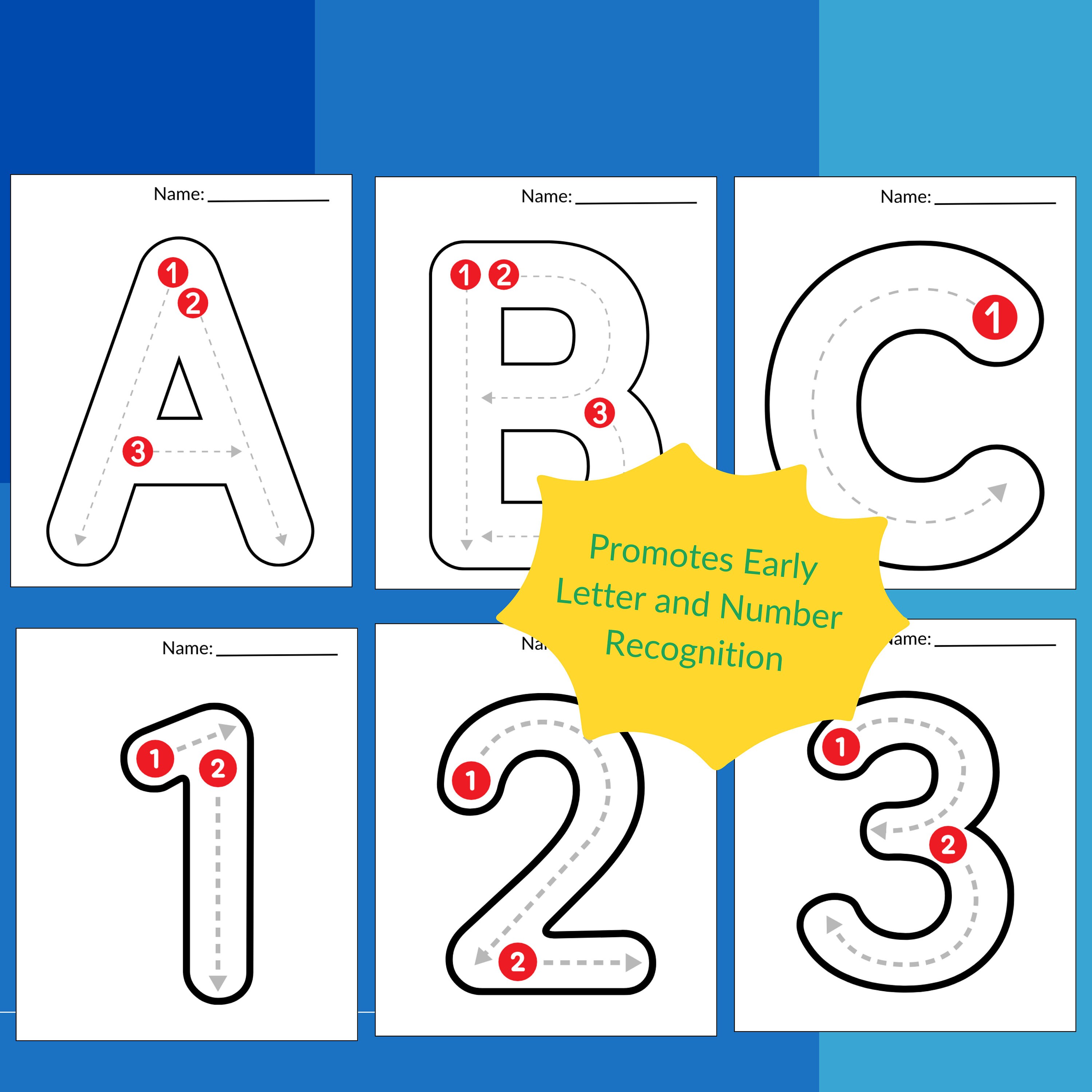 Large Alphabet Letter and Number Tracing Set – Engaging and Educational ...