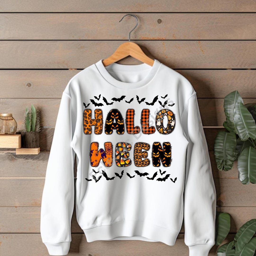 Doodle Halloween PNG: Spooky Ghosts, Bats, Candy - Digital File - Etsy