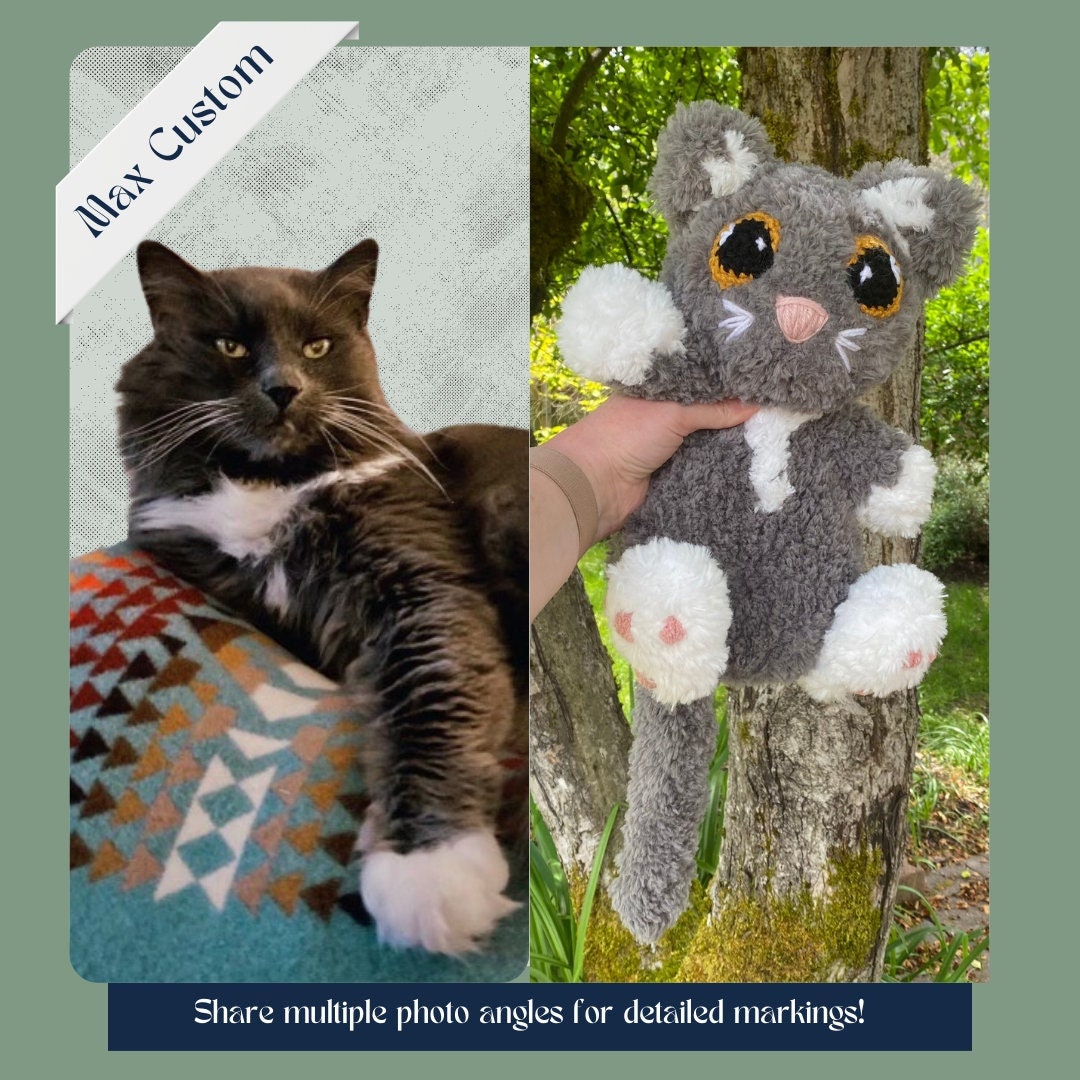 Fluffy Furry Companion Plushie, Custom Crochet Cat, Look Alike Kitty ...