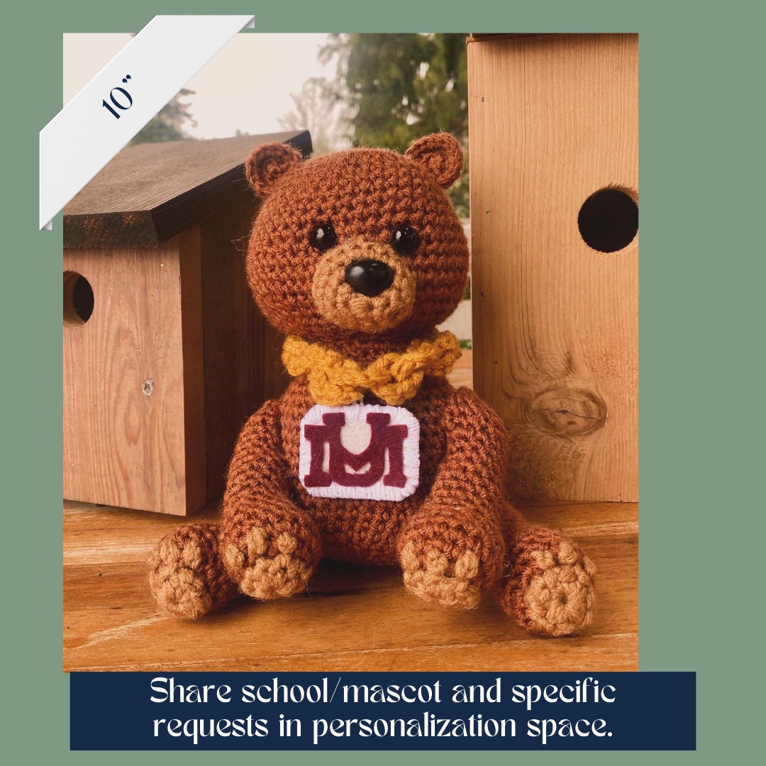 College Mascot Crochet Plush Graduation Gift Plush University Crochet ...
