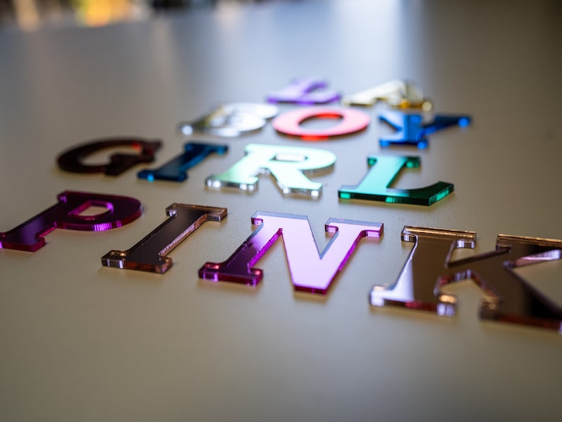 Mirrored Acrylic Letter Number for Art and Craft Get Free 3M Adhesive ...