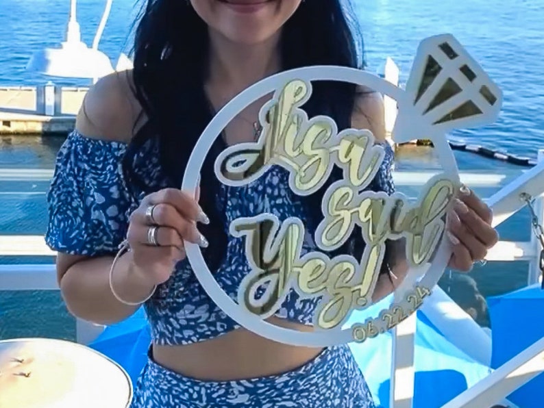 3D Custom "she Said Yes!" Date and Name Made of Mirrored Acrylic | the ...