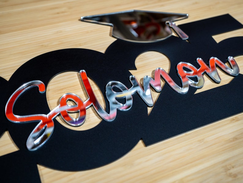 2025 Mirrored Acrylic Grad Name Sign | Senior Pictures Photo Prop Decor ...