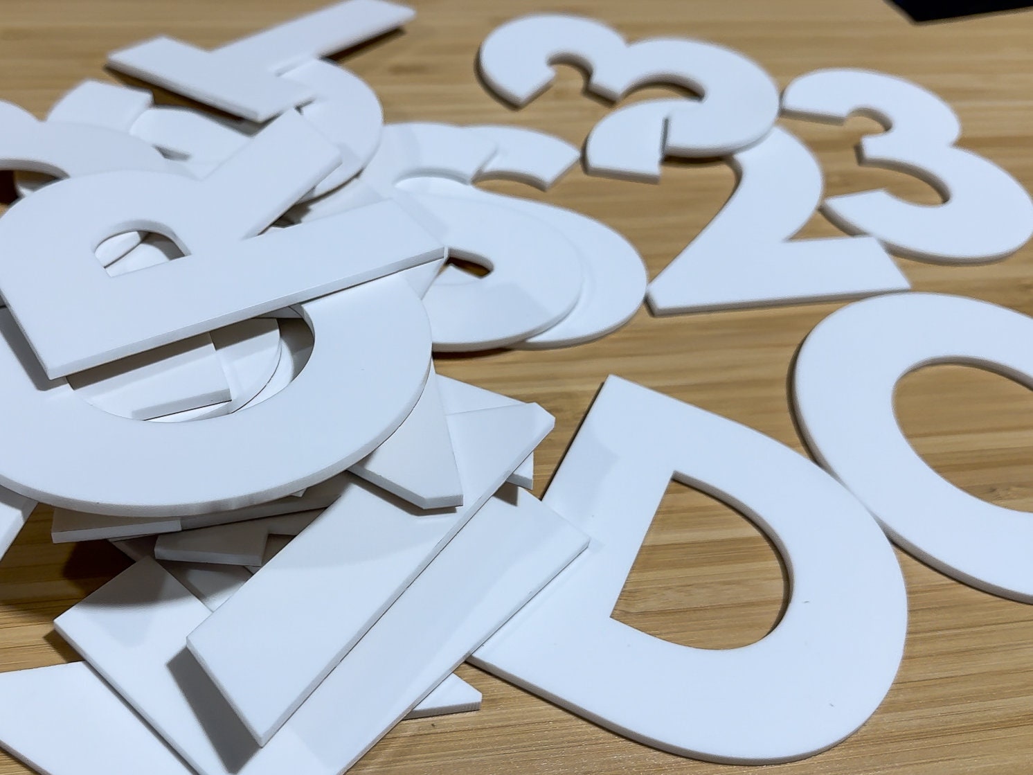 Matte Acrylic Letter Number for Art and Craft Free 3M Adhesive Backing ...
