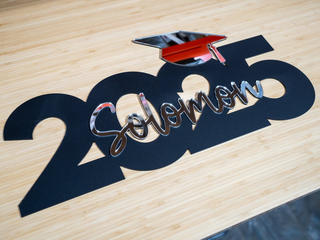 2025 Mirrored Acrylic Grad Name Sign | Senior Pictures Photo Prop Decor ...