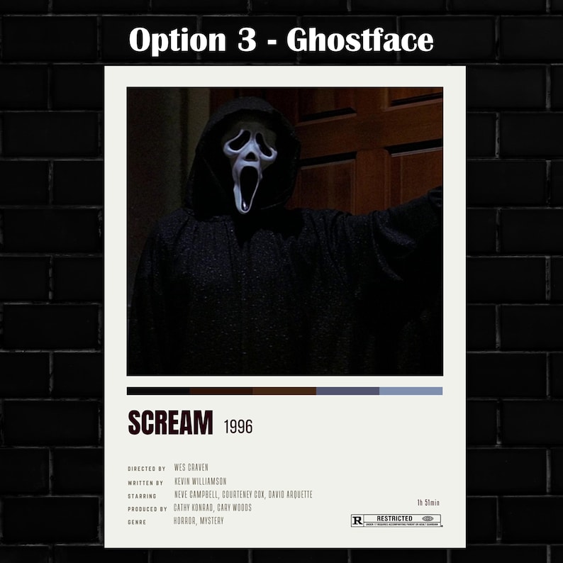 Scream 1996 Alternative Poster 3 Options - Etsy